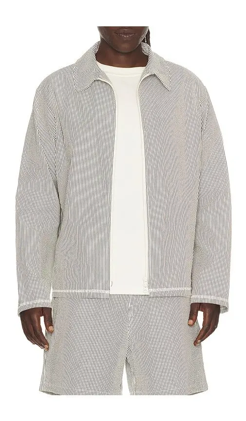 BATHER Pinstripe Tour Jacket In . Also - Blue