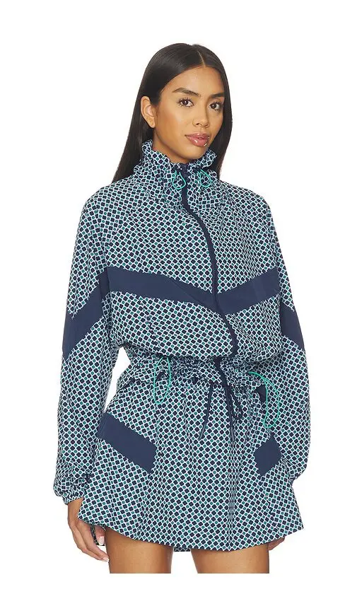 Beach Riot Casen Jacket In With Geometric Print - Navy