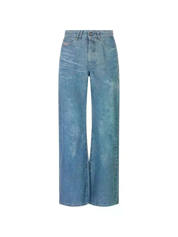 DIESEL® Acid Wash Wide-leg Jeans