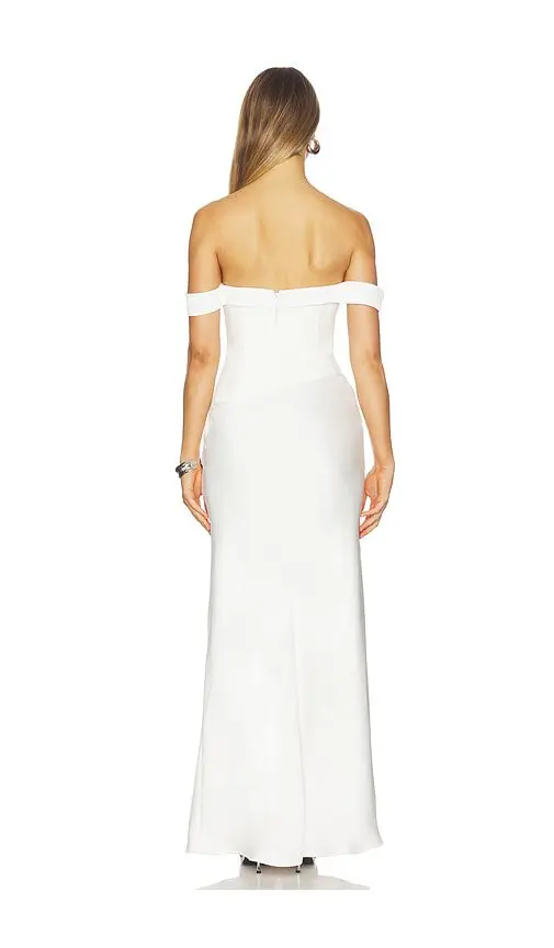 RUNAWAY THE LABEL Off Shoulder Maxi Dress - White