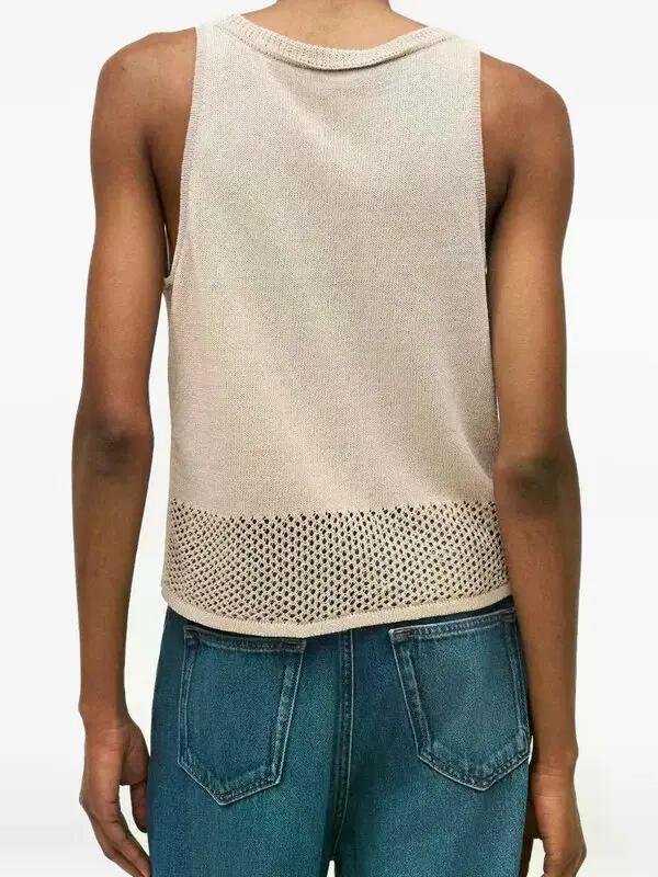 Karl Lagerfeld Sleeveless Crochet Knit Top