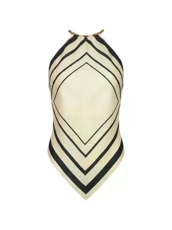 NICHOLAS Skye Halterneck Top - Neutrals