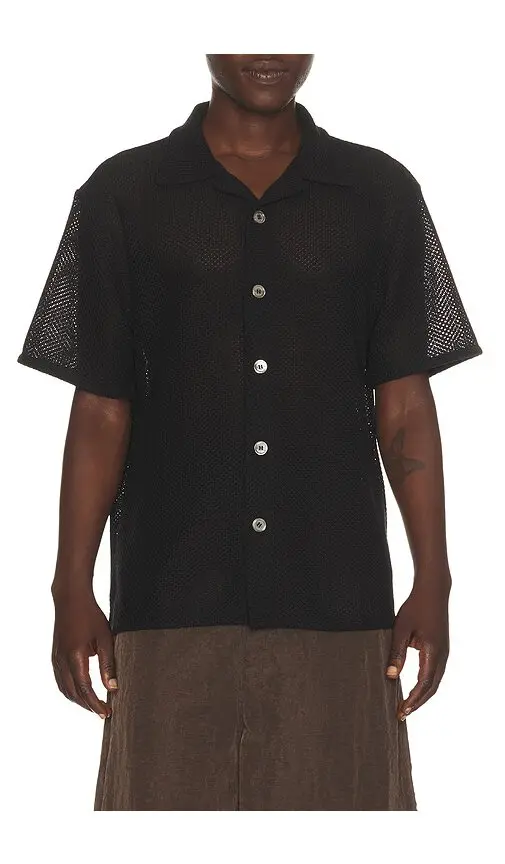 DUNST Open Collared Crochet Shirt In . Also