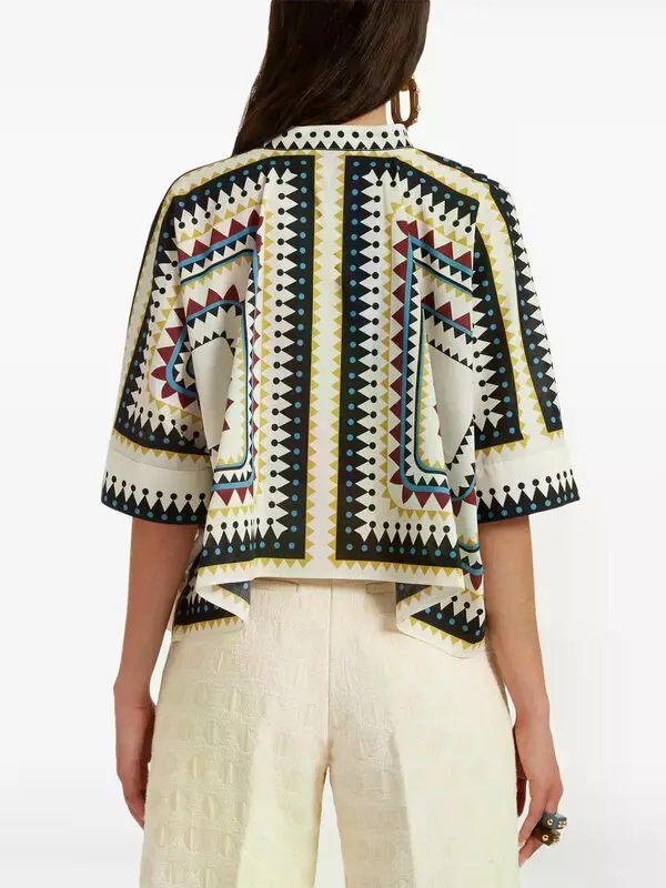 La DoubleJ Geometric-print Cotton Shirt