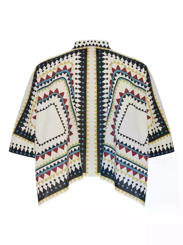 La DoubleJ Geometric-print Cotton Shirt