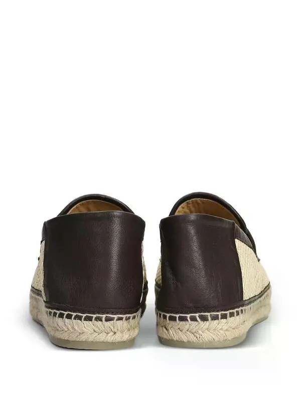 CastaÑer Norris Leather-trimmed Woven Espadrilles