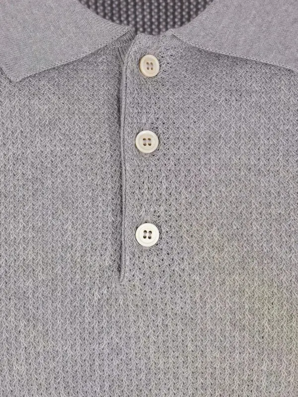 ZANONE Textured-knit Polo Sweater