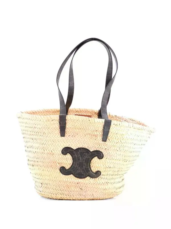 Celine Triomphe Raffia Large Shoulder Bag