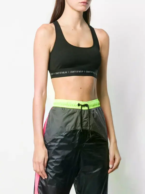 COUNTY OF MILAN Logo Sports Bra - Black