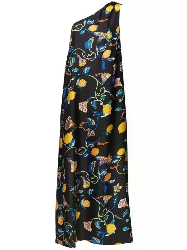 La DoubleJ Roy One-shoulder Graphic Print Maxi Dress