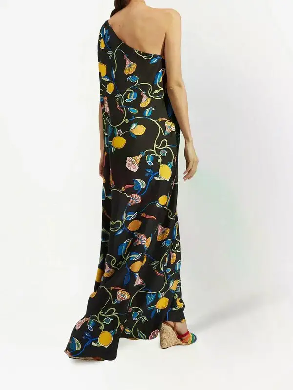La DoubleJ Roy One-shoulder Graphic Print Maxi Dress