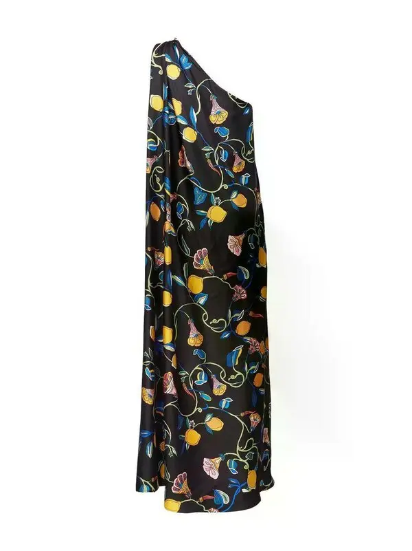 La DoubleJ Roy One-shoulder Graphic Print Maxi Dress