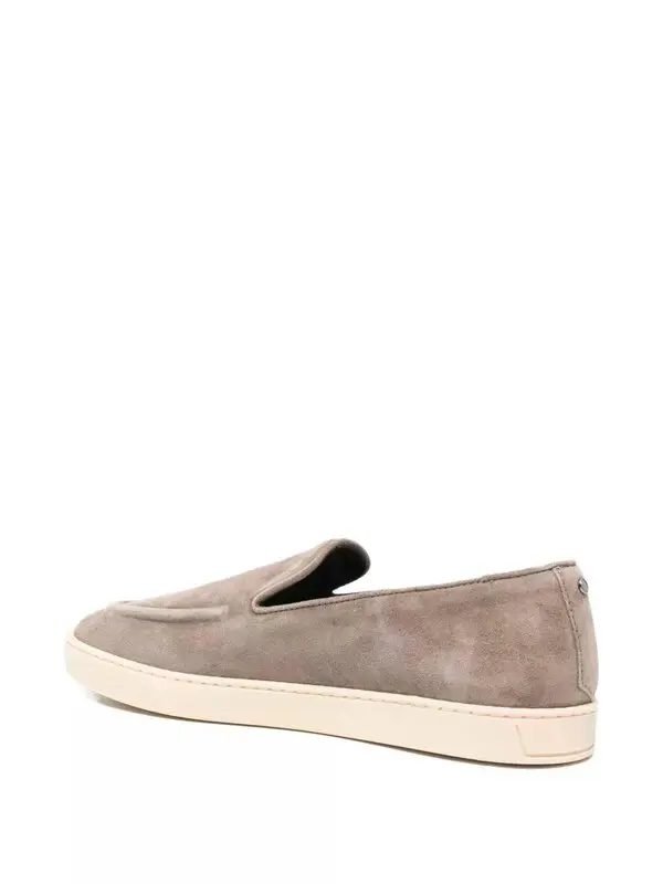 Canali Suede Almond Toe Slip-on Loafers