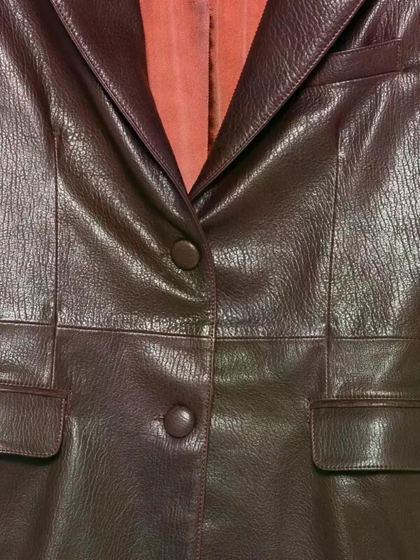MANOKHI Single-breasted Leather Jacket