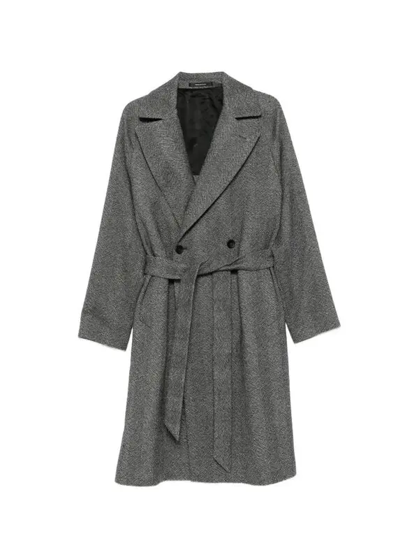 Tagliatore Herringbone-pattern Belted Coat