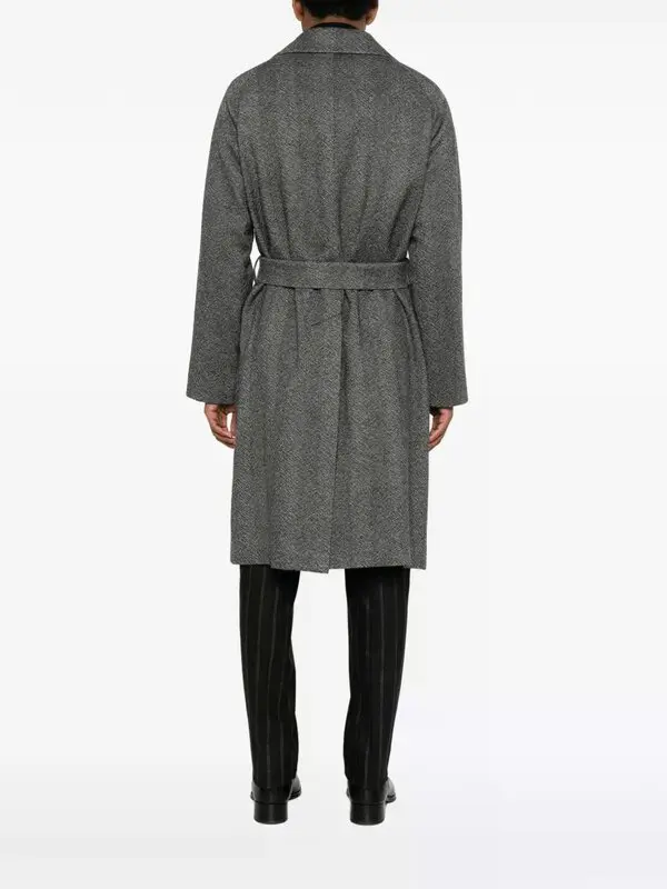 Tagliatore Herringbone-pattern Belted Coat