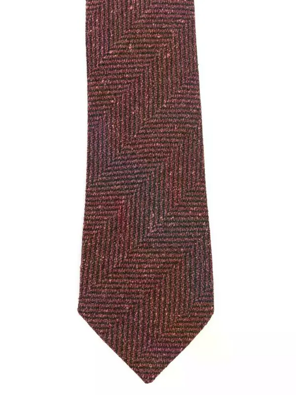 Tagliatore Herringbone Neck Tie - Red