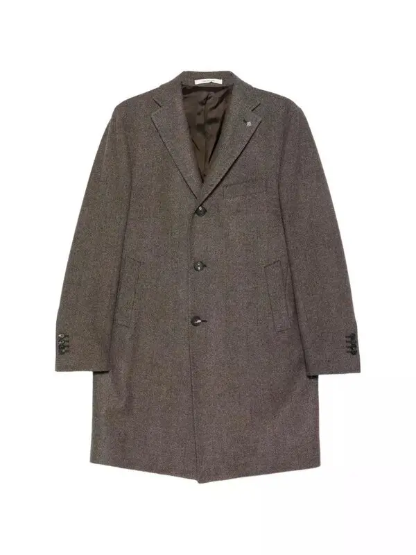 Tagliatore Single-breasted Herringbone Pattern Coat
