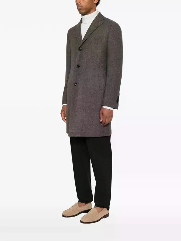 Tagliatore Single-breasted Herringbone Pattern Coat
