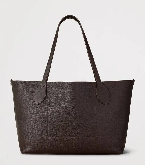Mulberry Leather Tree Tote Bag - Black