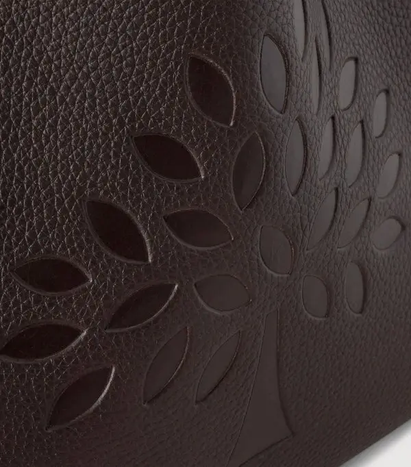 Mulberry Leather Tree Tote Bag - Black