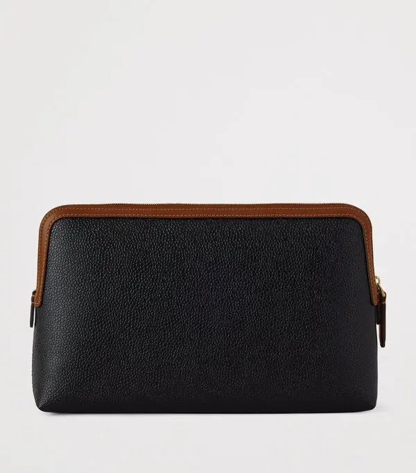 Mulberry Medium Scotchgrain Cosmetic Pouch - Black