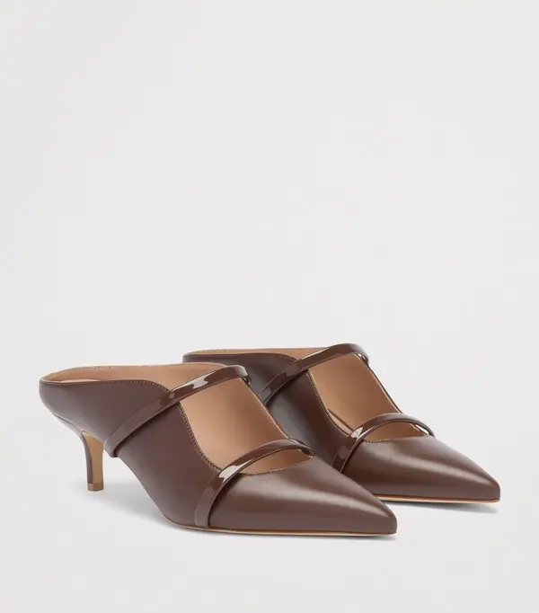 MALONE SOULIERS Leather Maureen Heeled Mules - Brown