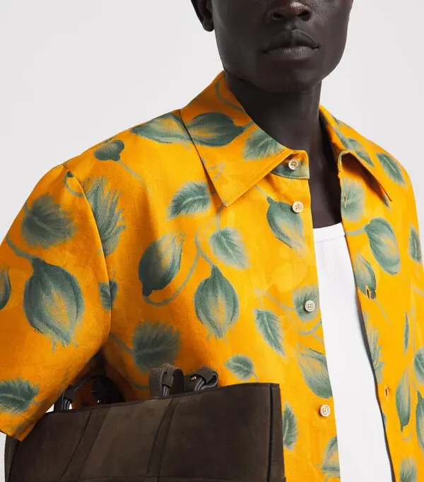 Séfr Linen Leaf Print Dayot Shirt
