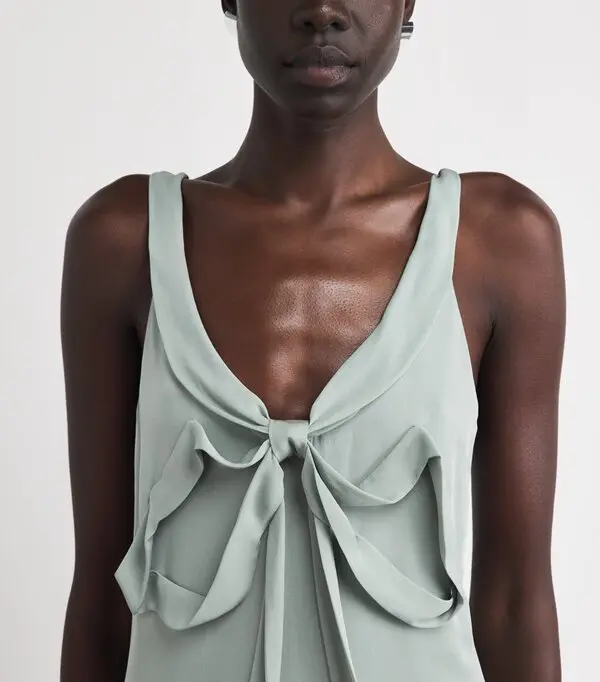 Acne Studios Silk Bow-appliqué Midi Dress