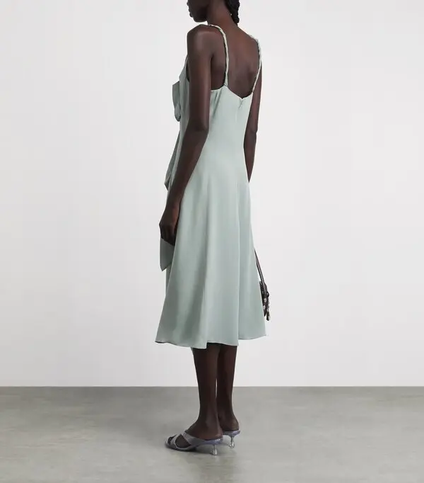 Acne Studios Silk Bow-appliqué Midi Dress