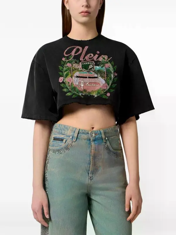 Philipp Plein Printed Crop Top