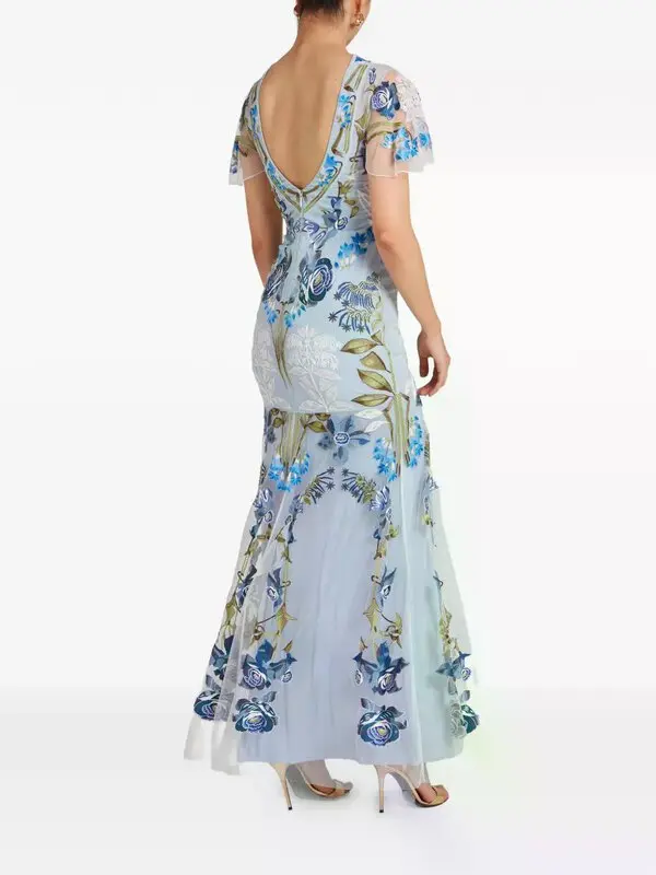 TEMPERLEY LONDON Lucille Embroidered Floor-length Dress - Blue
