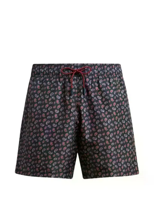 Etro Paisley Print Swim Shorts - Blue