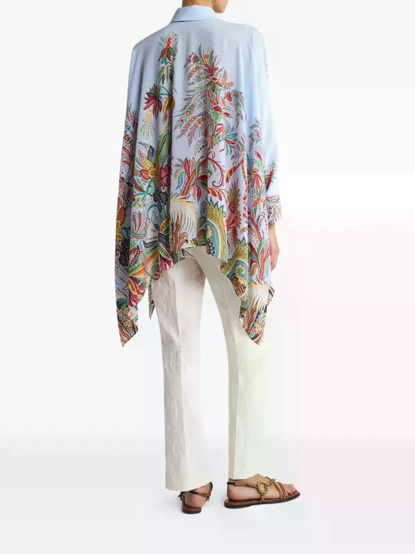 Etro Paisley-print Silk Shirt - Blue