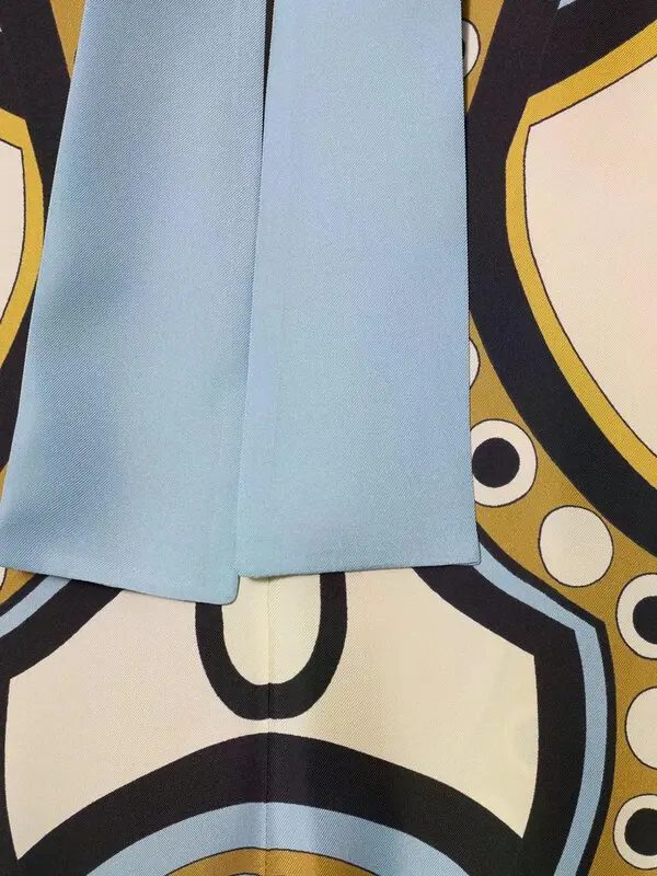 La DoubleJ Magnifico Geometric Print Silk Twill Maxi Dress