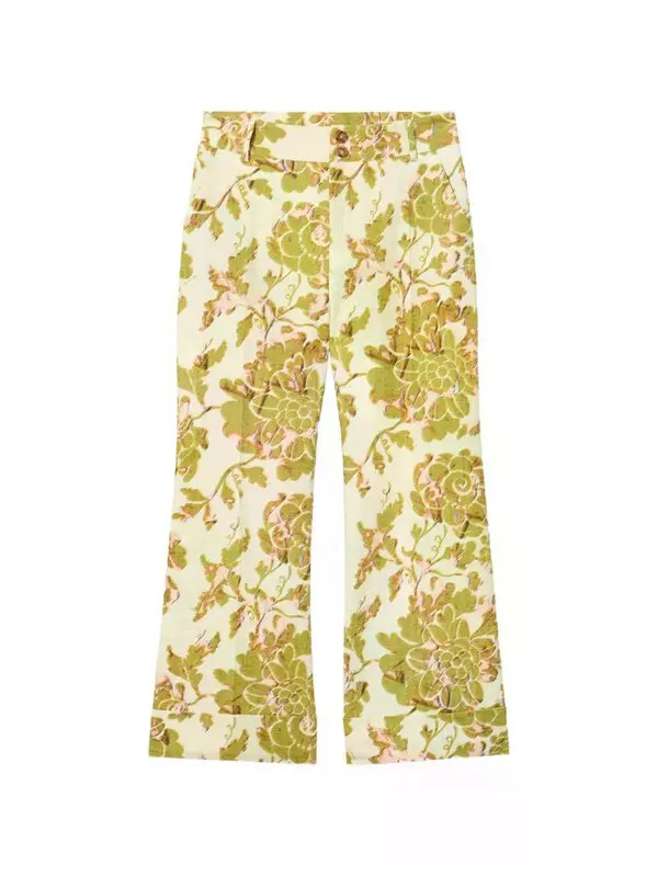 La DoubleJ Hendrix Floral Print Cotton Trousers