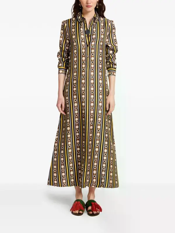 La DoubleJ Chemise Swing Maxi Dress With Geometric Print