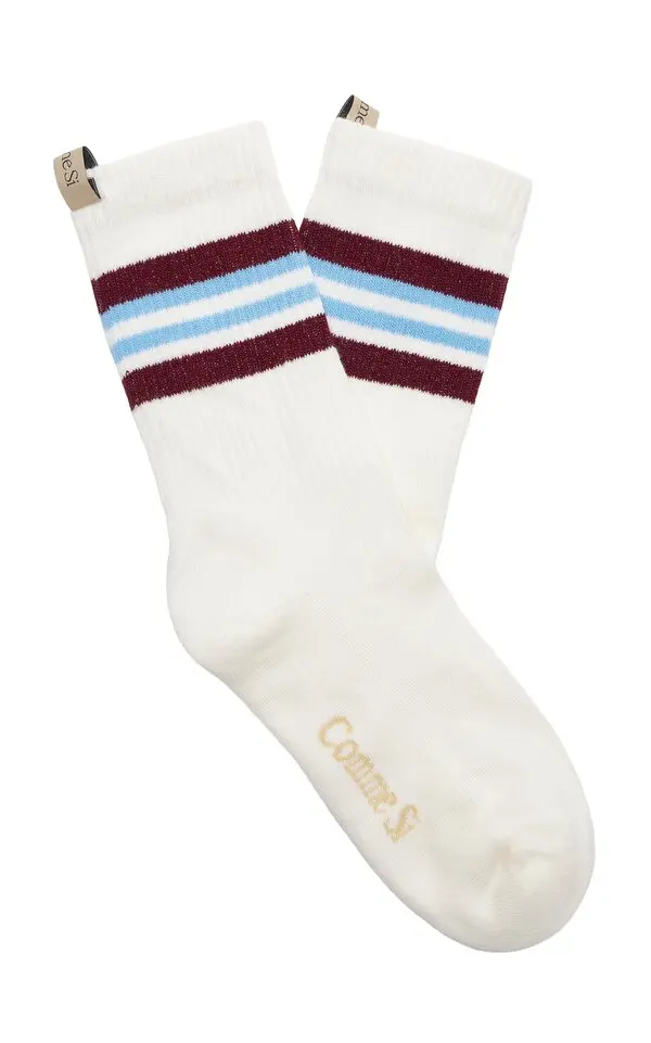 Comme Si The Striped Tube Sock - Burgundy