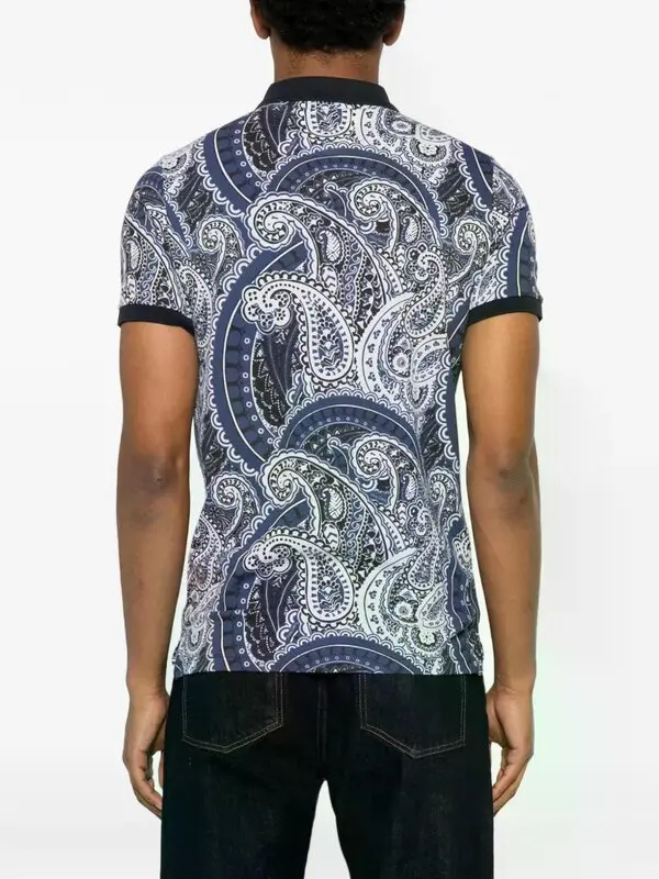 JOHNNY LAMBS Paisley-print Polo Shirt