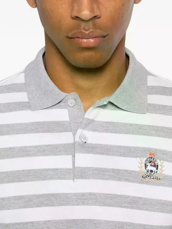 JOHNNY LAMBS Logo-embroidered Polo Shirt - Grey