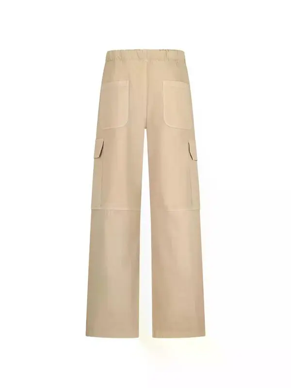 Palm Angels Logo Embroidered Wide Leg Cargo Trousers