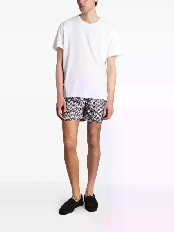 Tagliatore Geometric-print Drawstring Swim Shorts