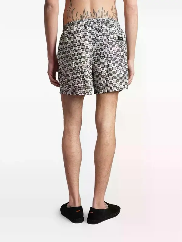 Tagliatore Geometric-print Drawstring Swim Shorts