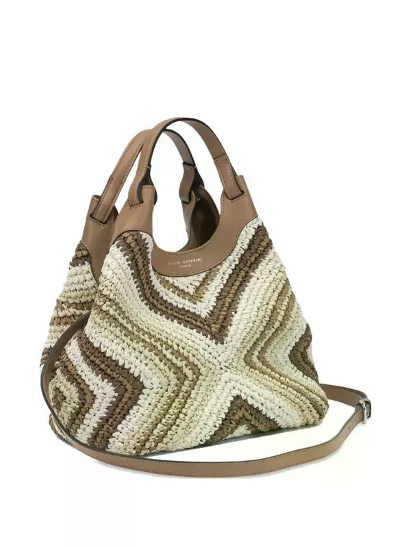 GIANNI CHIARINI Woven Chevron Tote Bag - Neutrals