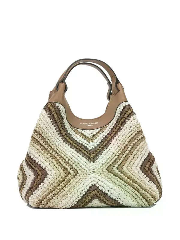 GIANNI CHIARINI Woven Chevron Tote Bag