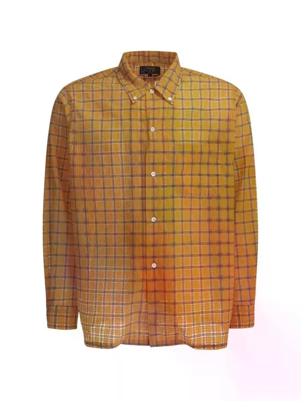 BEAMS Check-pattern Shirt - Orange