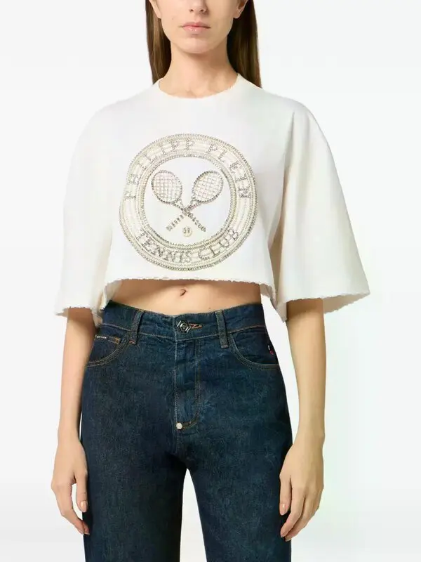 Philipp Plein Embellished Cropped T-shirt