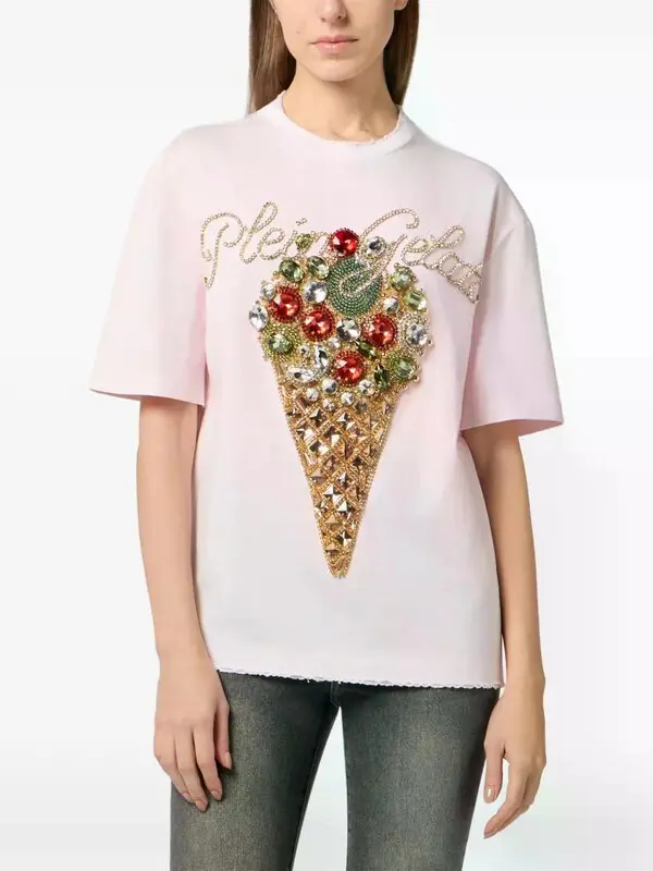 Philipp Plein Embellished T-shirt - Pink