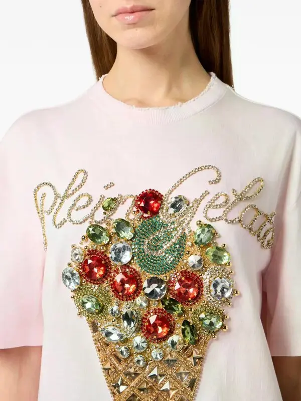 Philipp Plein Embellished T-shirt - Pink