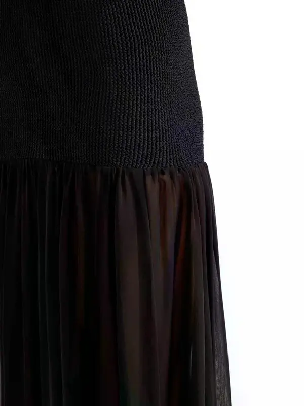 Hunza G Hybrid Crinkle-effect Maxi Dress